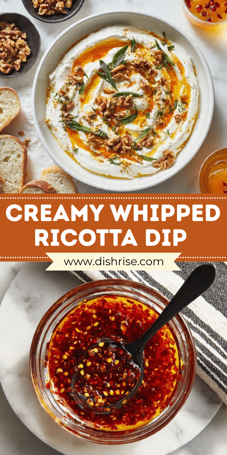 Quick Whipped Ricotta Dip with Hot Honey & Walnuts
